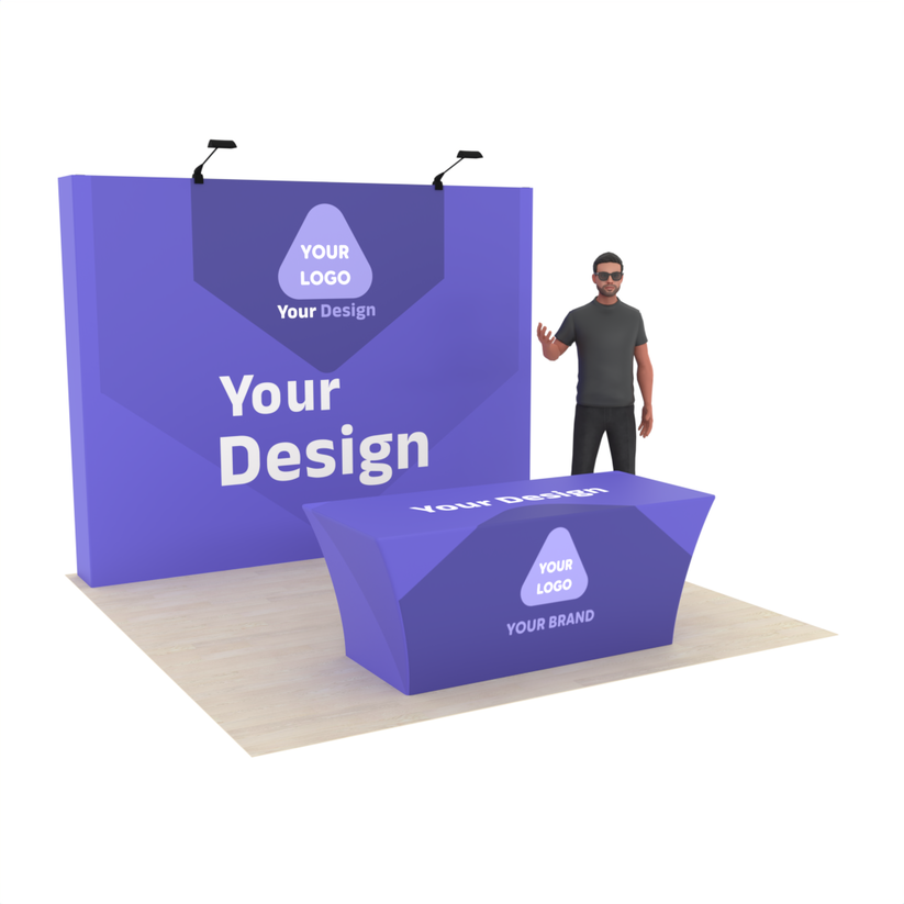 10ft Straight QuickPop™ Booth with Custom Table Cover – ExpoPrint