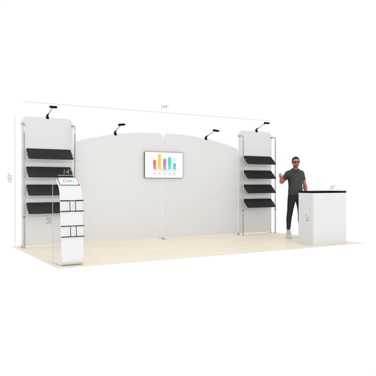 20ft PanelFusion™ Merchandising Booth with TV Mount (#16) – ExpoPrint